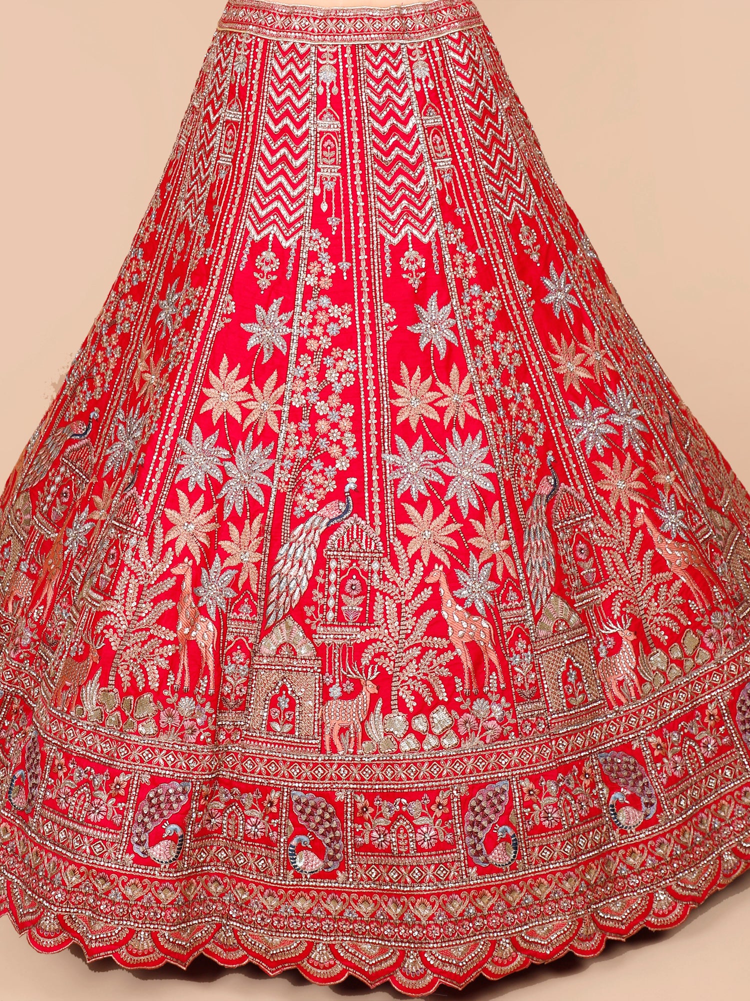 Queen Pink Jarkan Work Ceremony Lehenga
